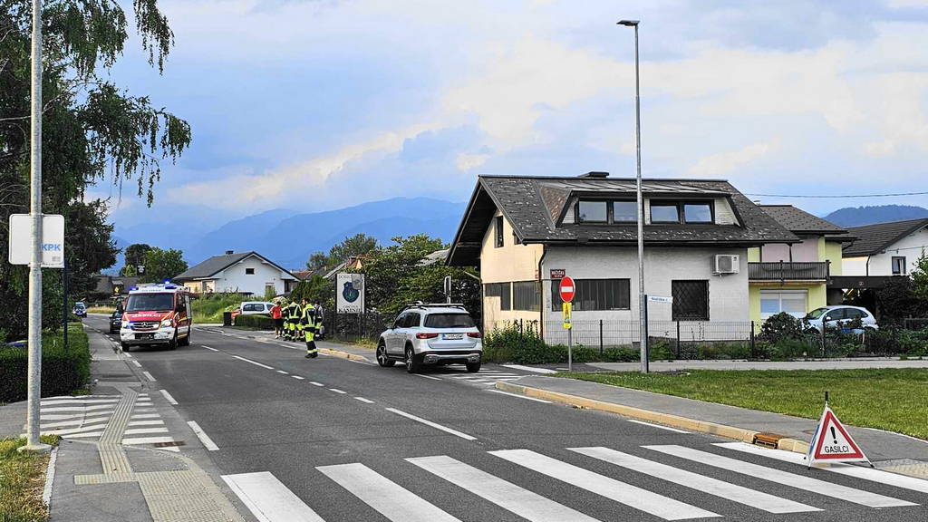 Padec motorista v Šmarci